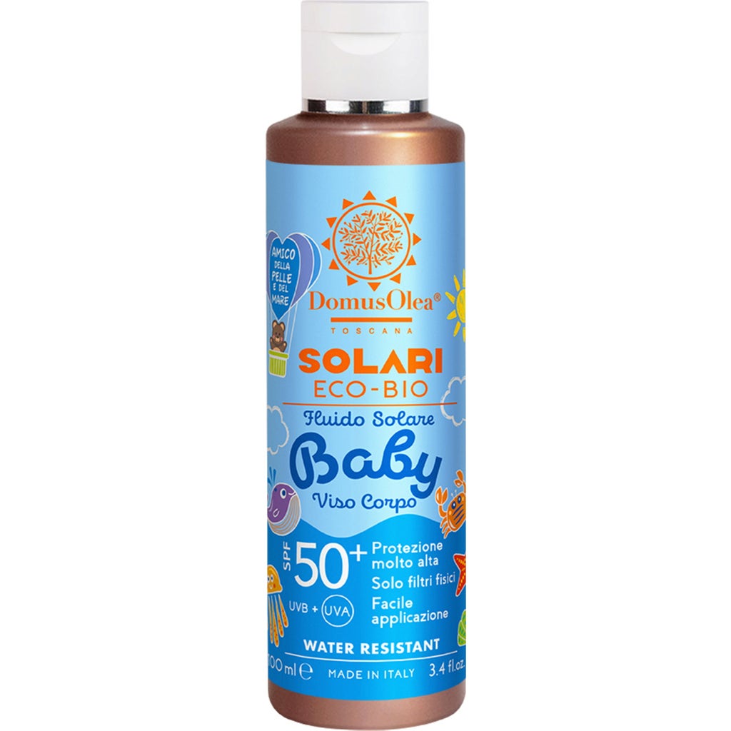 Domus Olea Toscana Baby Face & Body Sun Fluid SPF 50+, 100 ml - Ecco Verde Online Shop