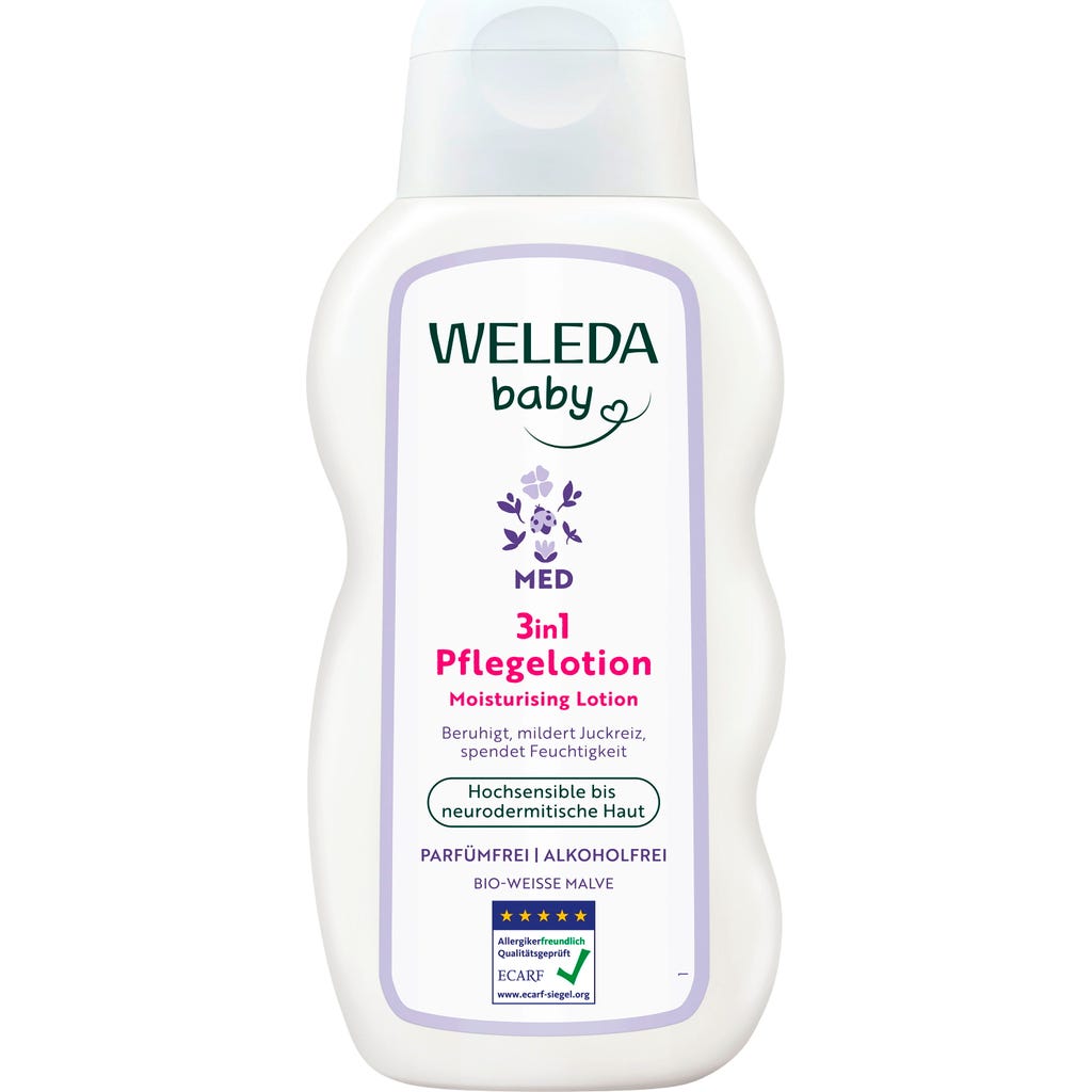 Weleda baby MED 3in1 Vårdlotion Vit Malva, 200 ml - Ecco-Verde.se