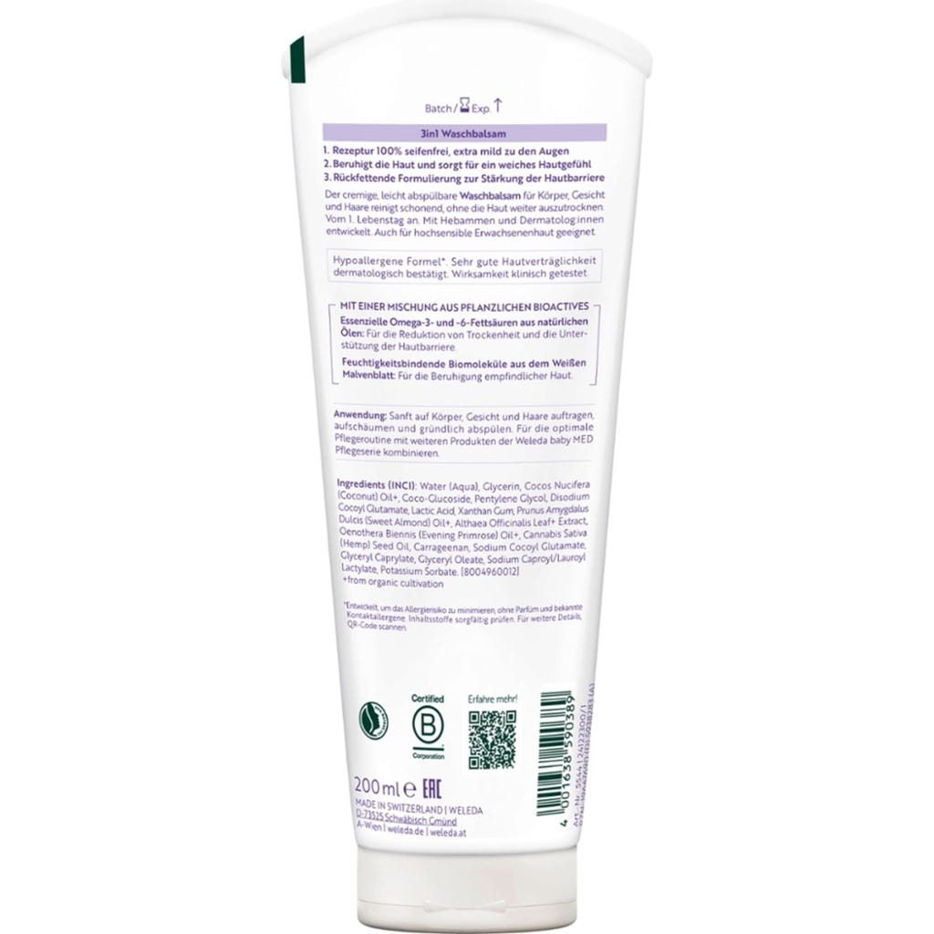 Weleda baby MED 3in1 Waschbalsam, 200 ml - Ecco Verde Onlineshop