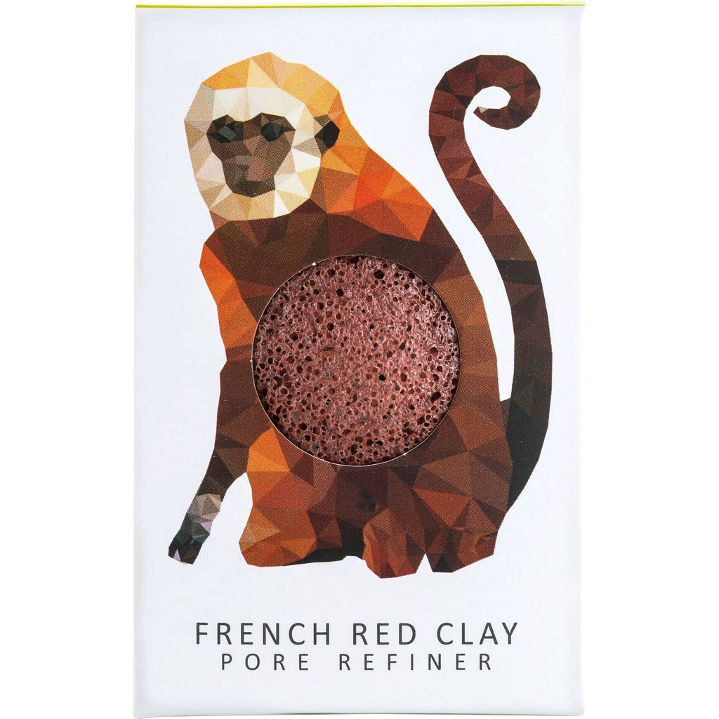 The Konjac Sponge Company Rainforest Monkey Mini Face Puff with Red ...