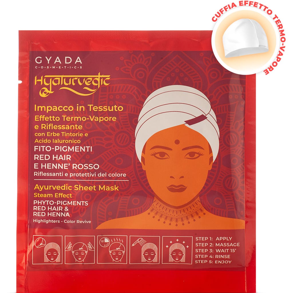 Gyada Cosmetics Hyalurvedic Red Hair Colour Shine Sheet Mask, 60 ml ...