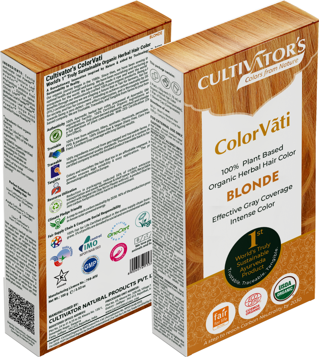 CULTIVATOR'S ColorVãti Organic Herbal Hair Color - 03 Blonde, 100 g ...