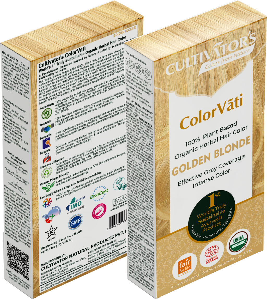 CULTIVATOR'S ColorVãti Organic Herbal Hair Color - 01 Golden Blonde ...