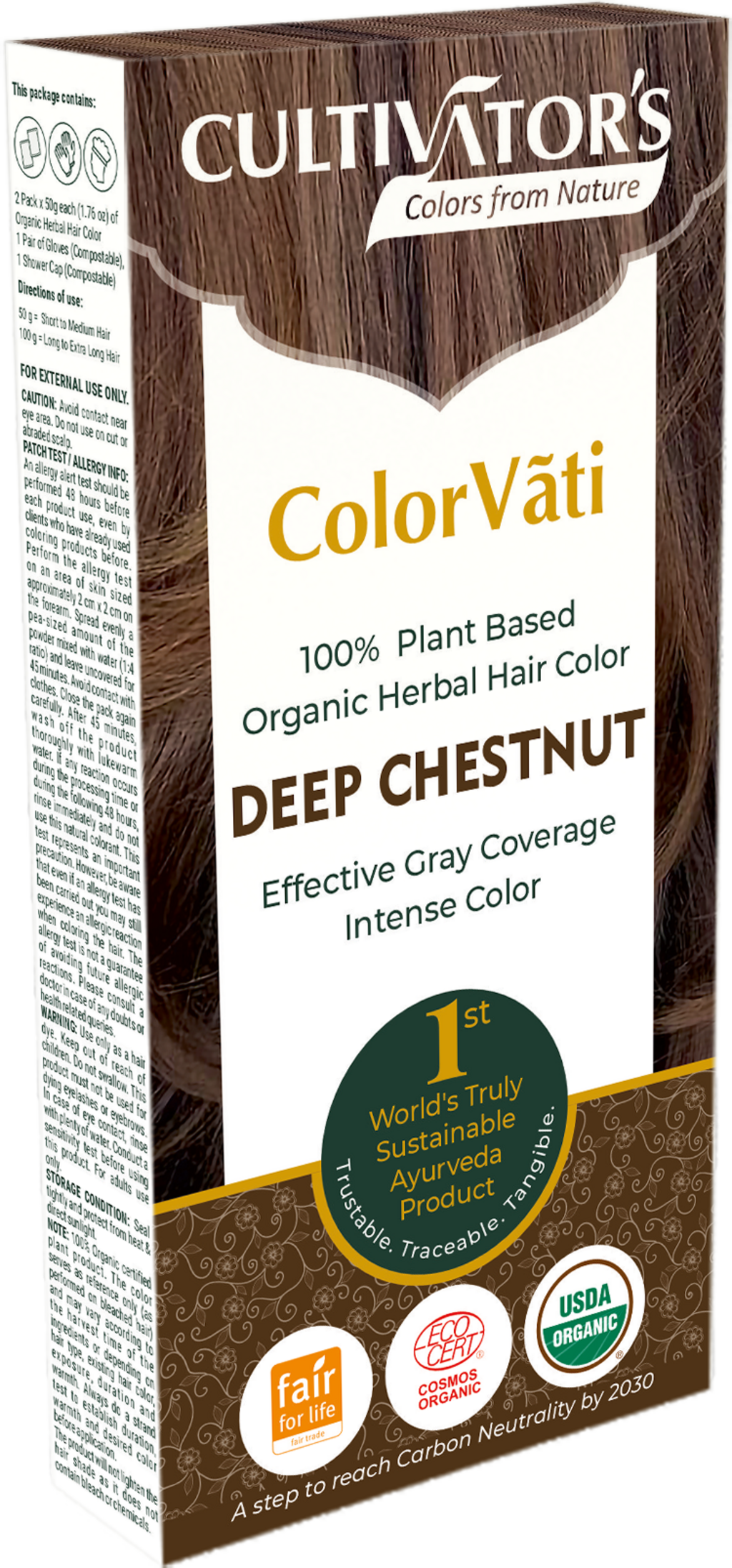CULTIVATOR'S ColorVãti Organic Herbal Hair Color - 16 Deep Chestnut ...
