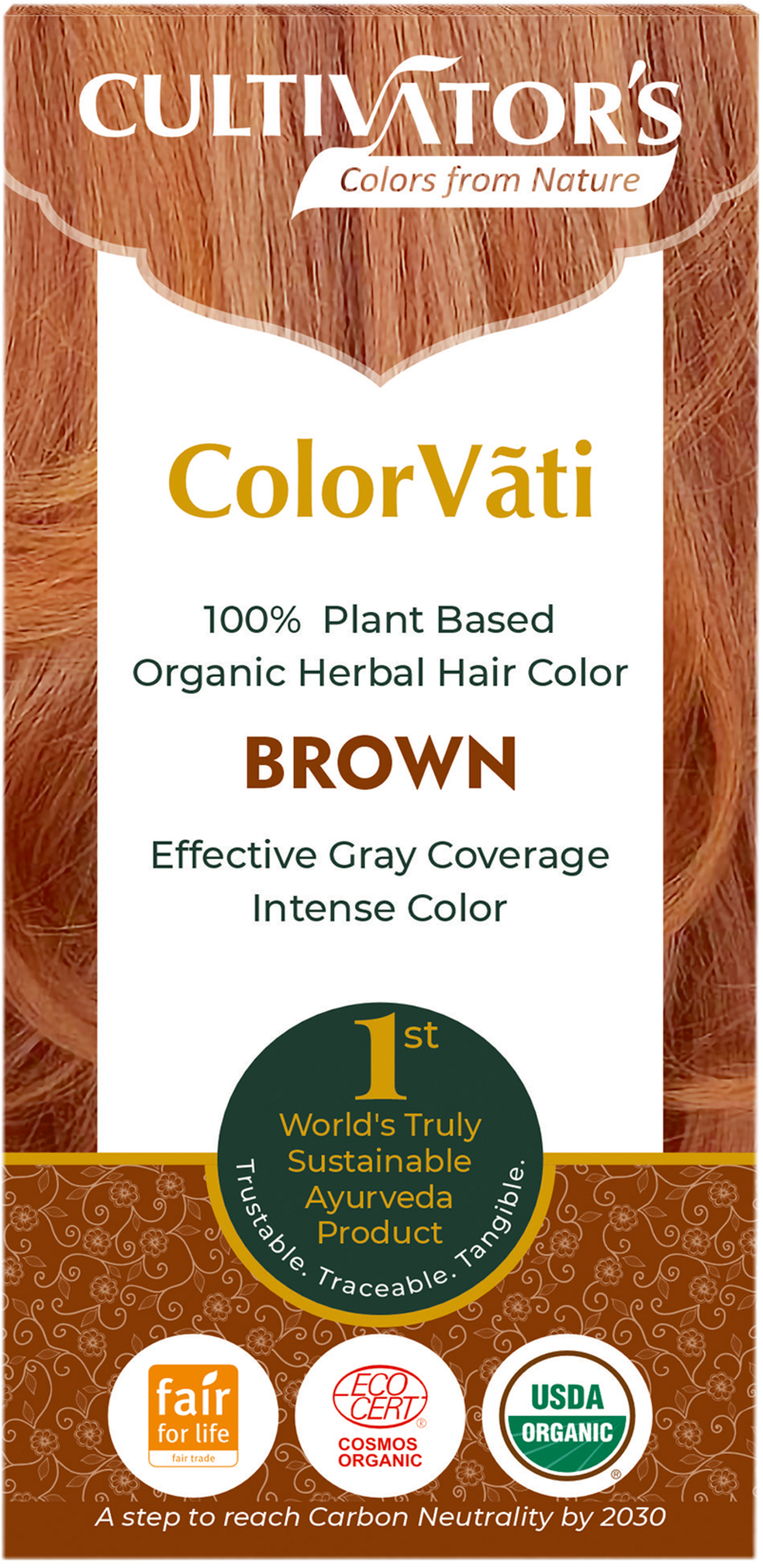 CULTIVATOR'S ColorVãti Organic Herbal Hair Colour - 07 Brown, 100 g ...