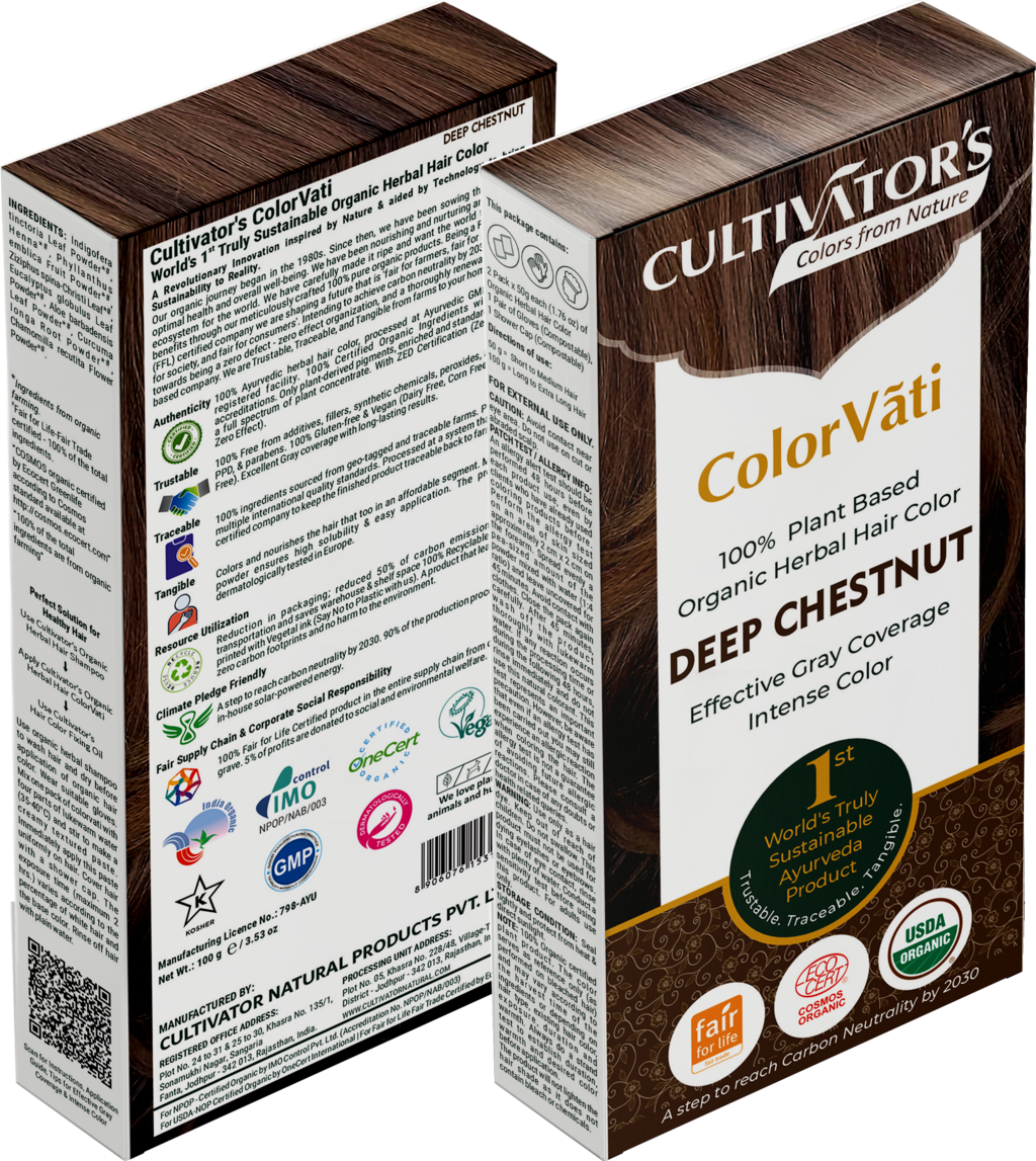 CULTIVATOR'S ColorVãti Organic Herbal Hair Colour - 16 Deep Chestnut ...