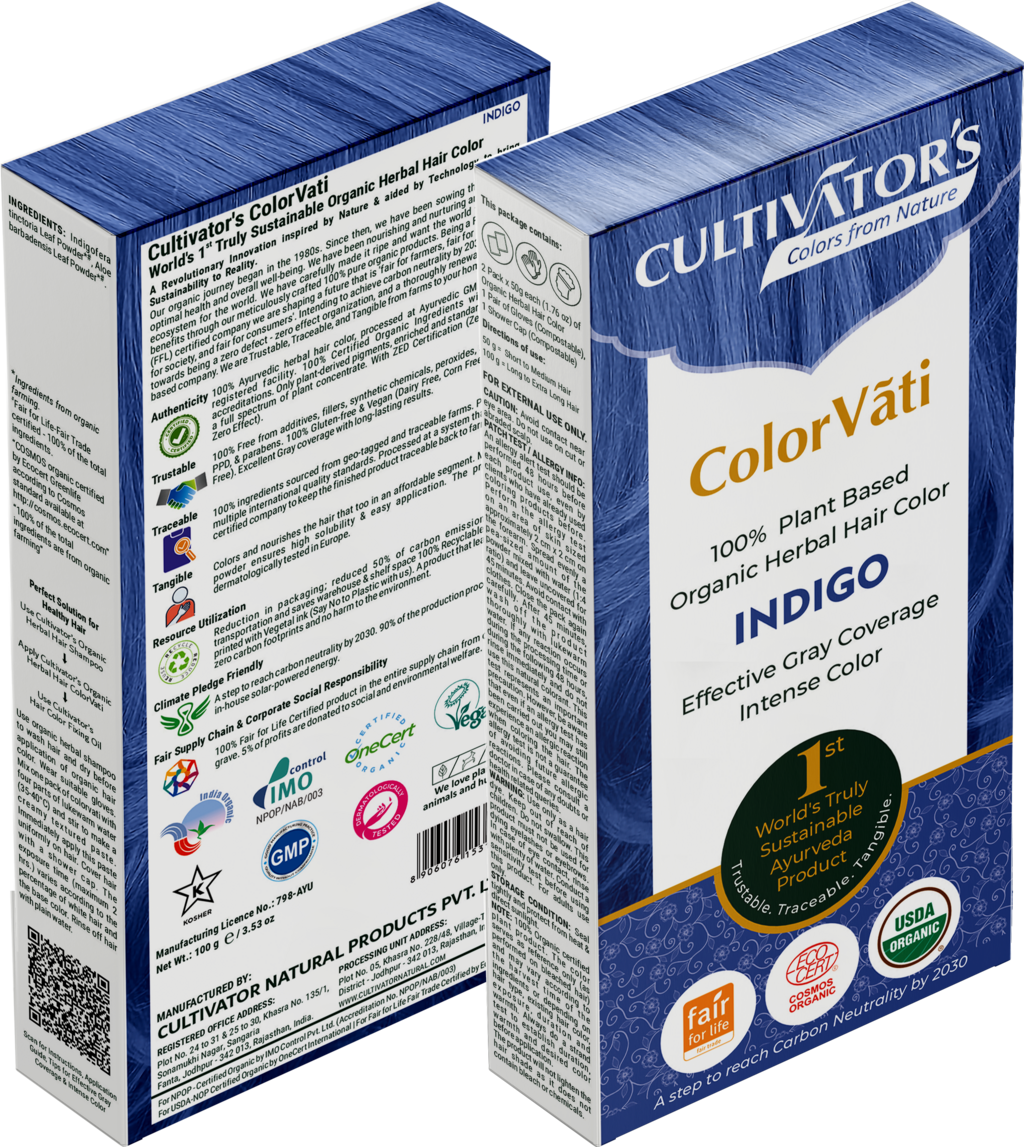 CULTIVATOR'S ColorVãti Organic Herbal Hair Colour - Indigo, 100 g ...