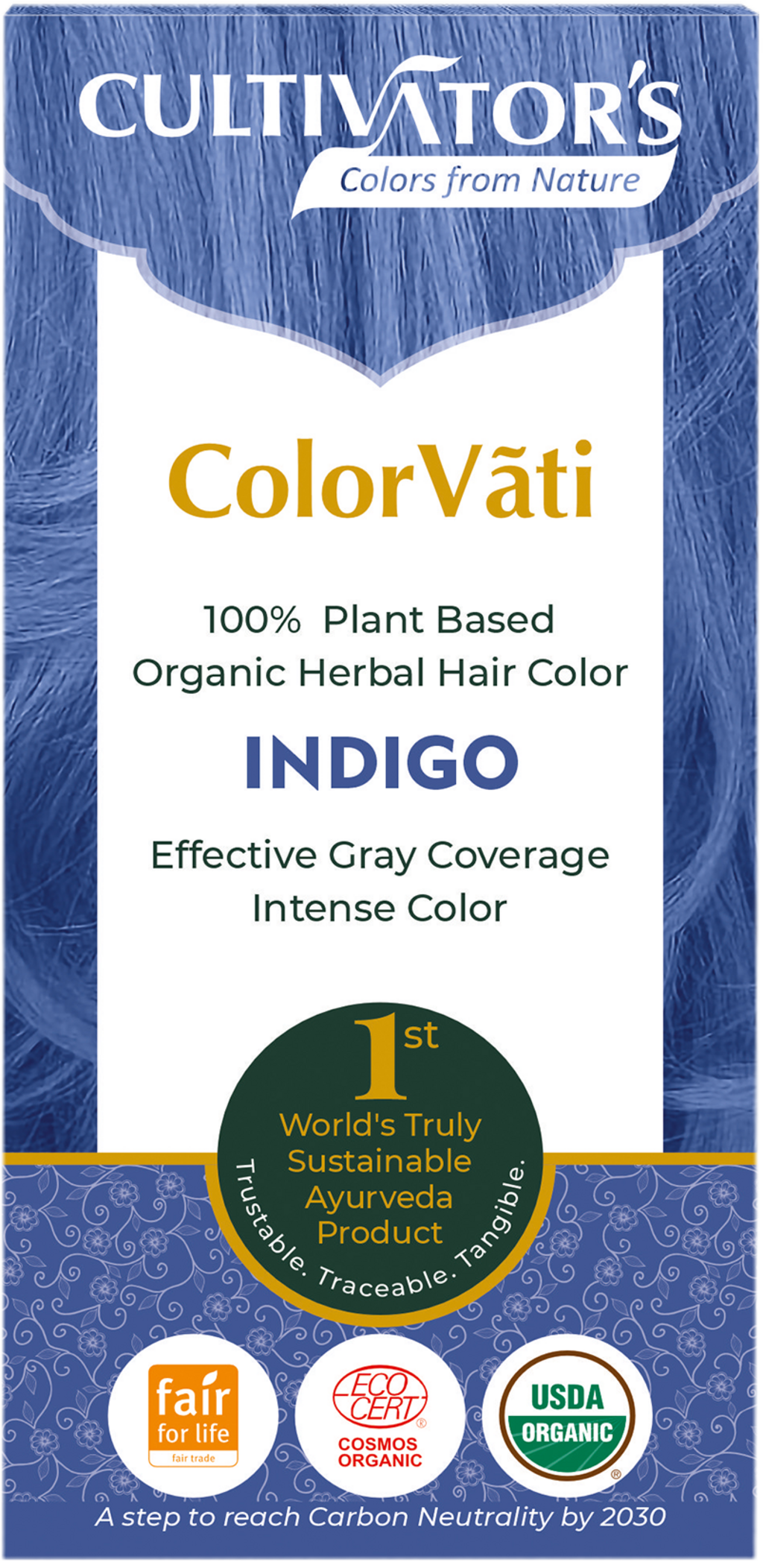 CULTIVATOR'S ColorVãti Organic Herbal Hair Color - Indigo, 100 g - Ecco ...